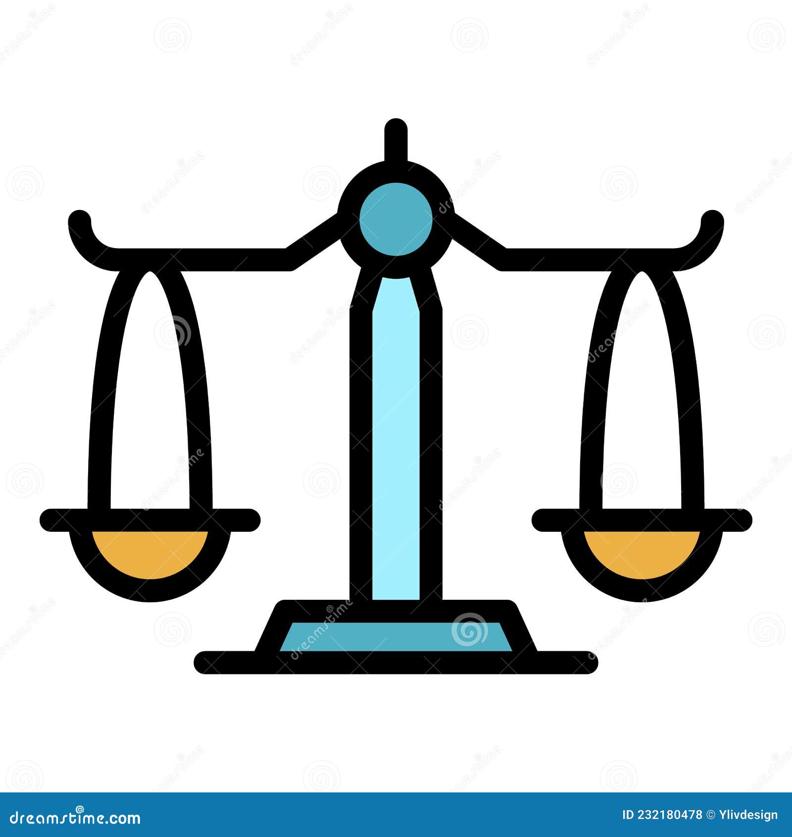 Democracy Scale Icon Color Outline Vector Stock Vector - Illustration ...