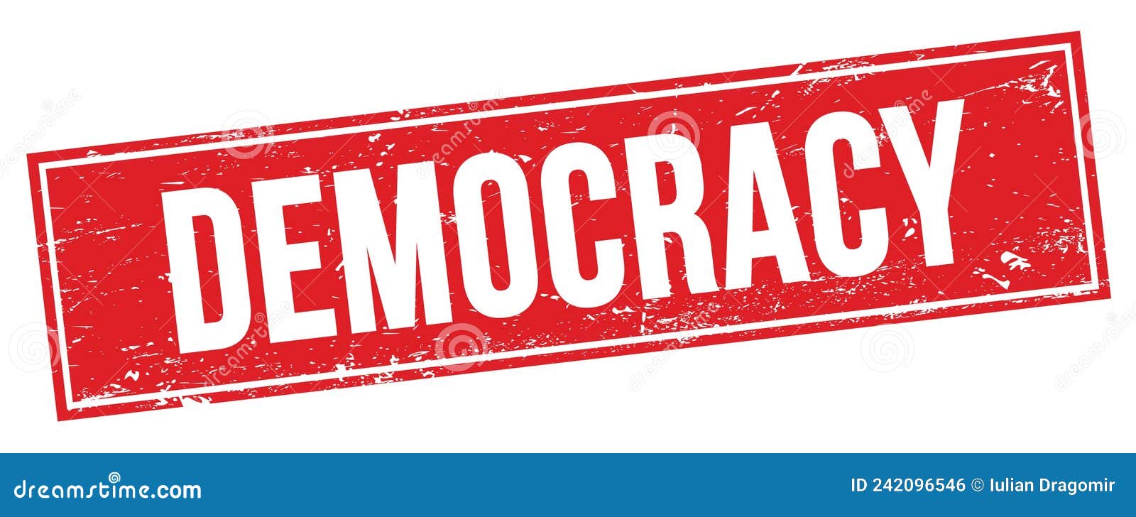 DEMOCRACY Text on Red Grungy Rectangle Stamp Stock Illustration ...