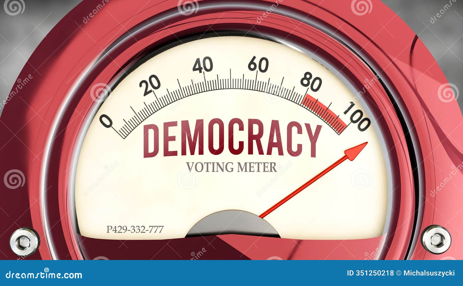 Democracy and Voting Meter that is Hitting a Full Scale, Showing a Very ...