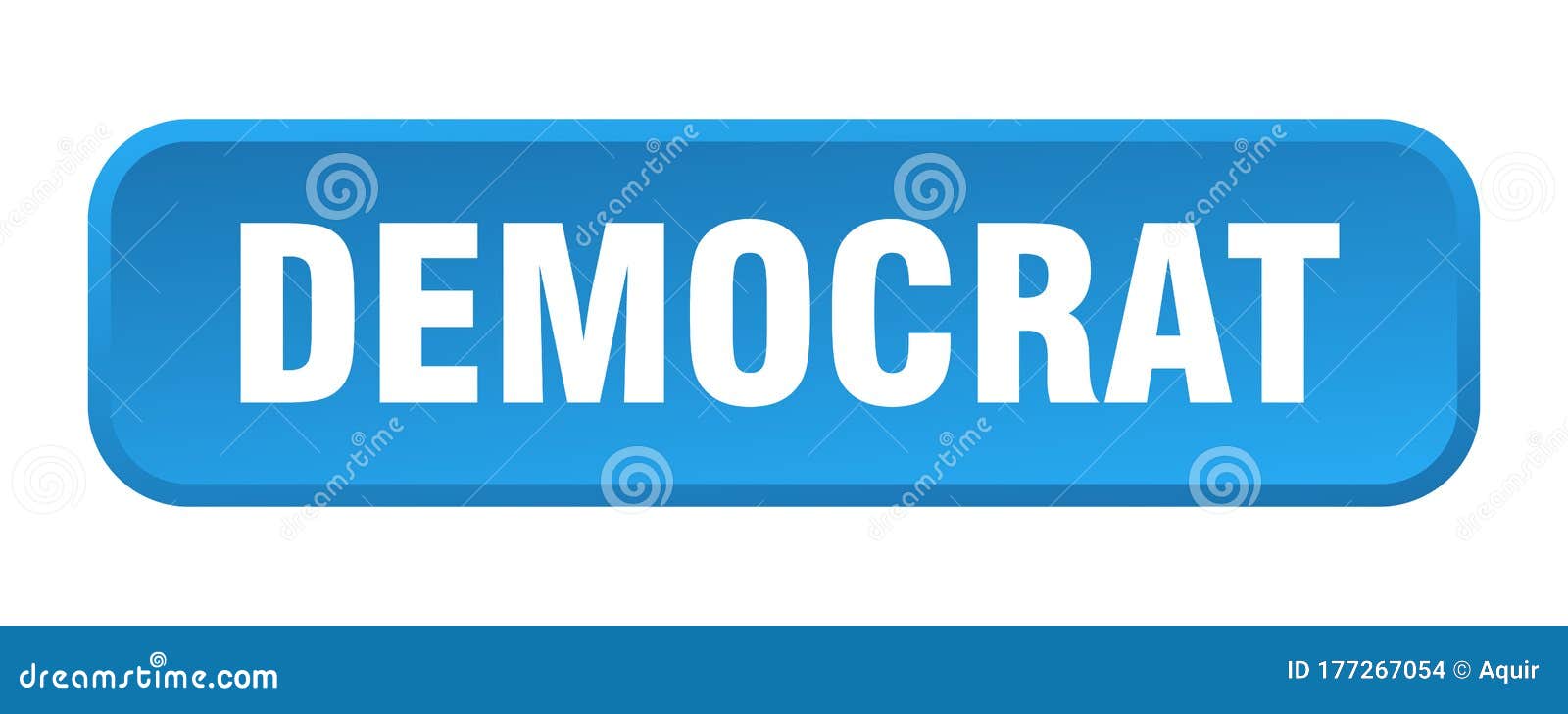 Democrat Button. Democrat Square 3d Push Button Stock Vector ...