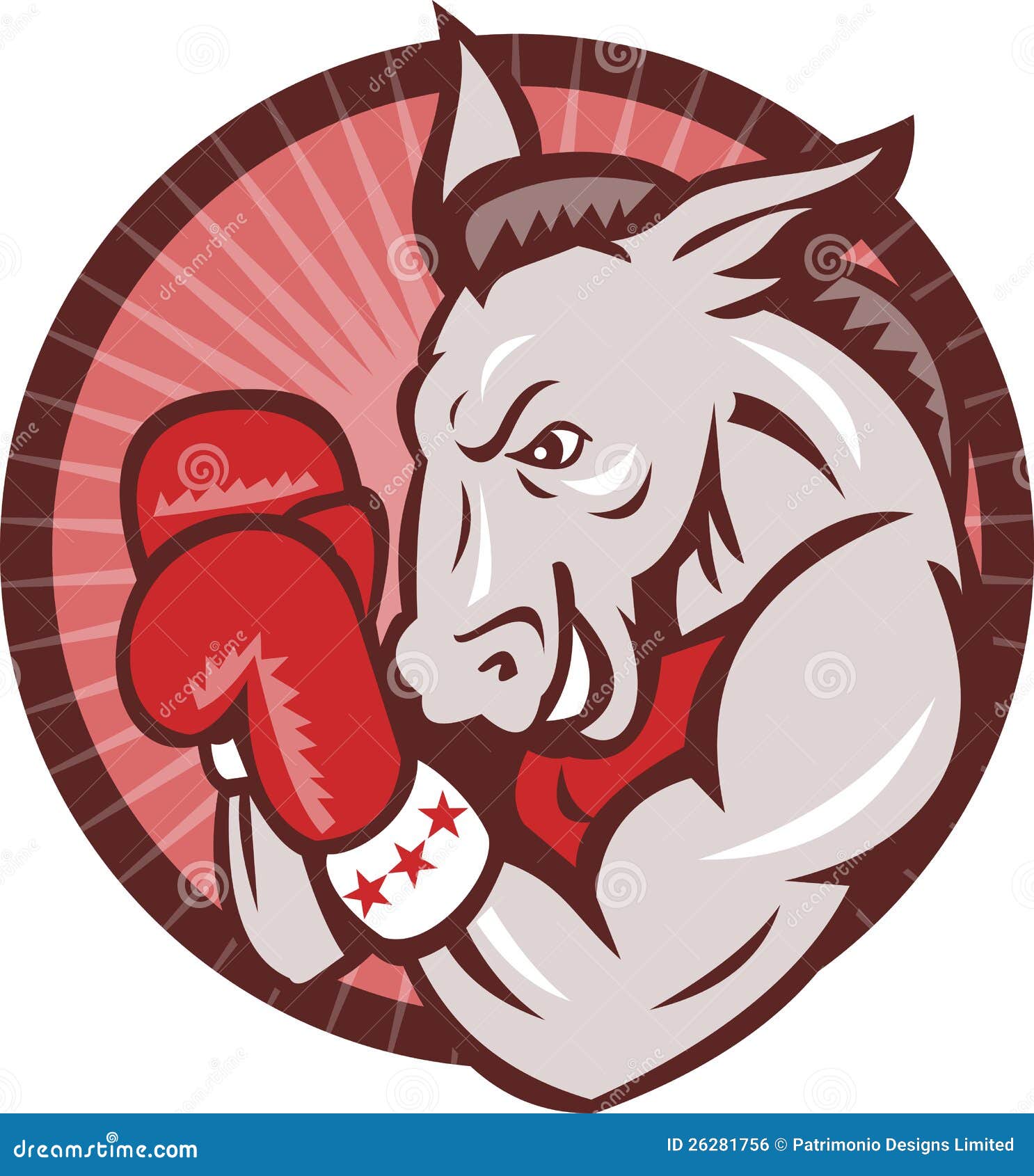 Democrat Donkey Mascot Boxer Boxing Retro Editorial Photo ...
