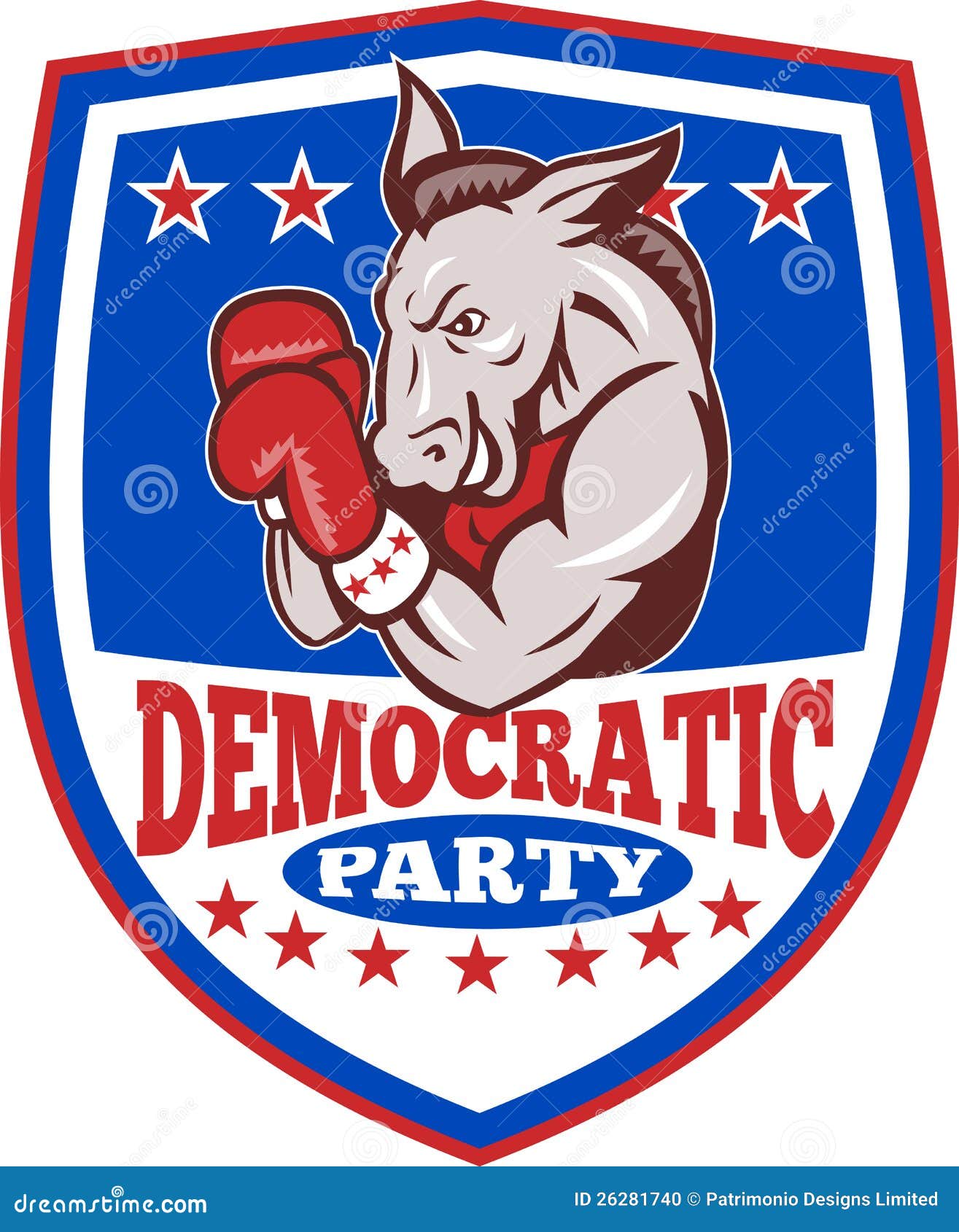 Democrat Donkey Mascot Boxer Shield Editorial Image - Illustration of ...