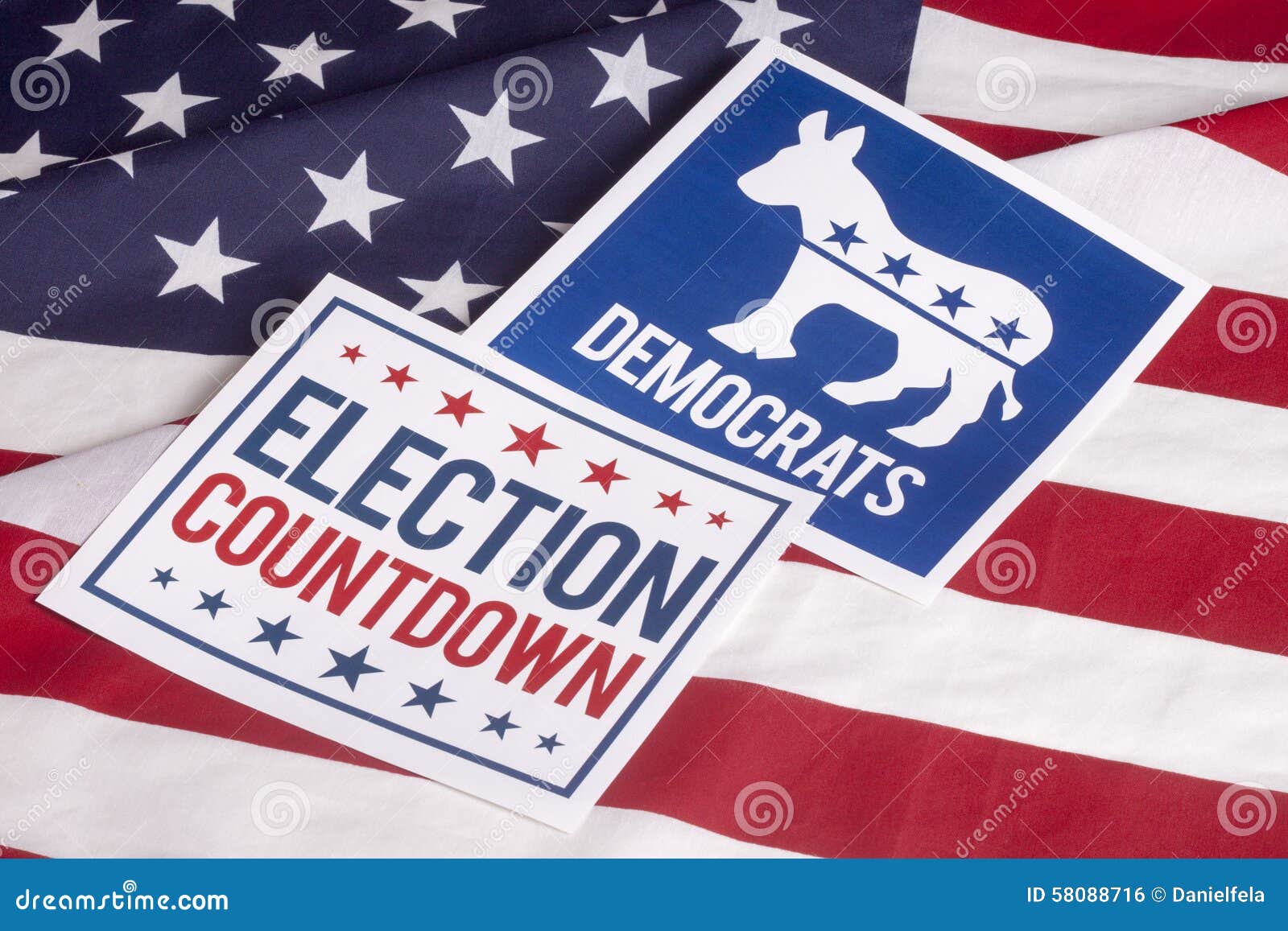 Democrat Election Vote Countdown and American Flag Editorial Photo ...