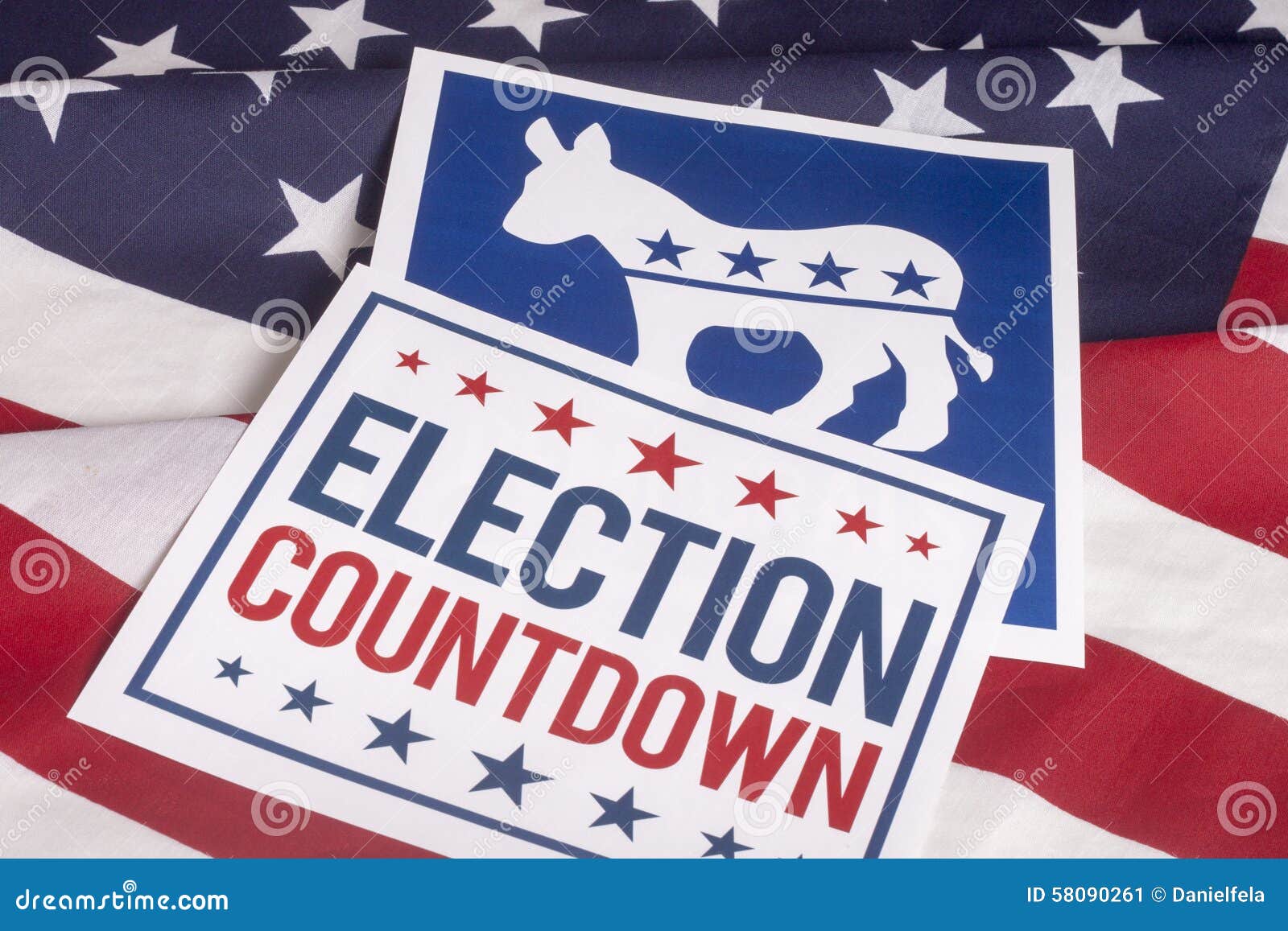 Democrat Election Vote Countdown and American Flag Editorial Photo ...