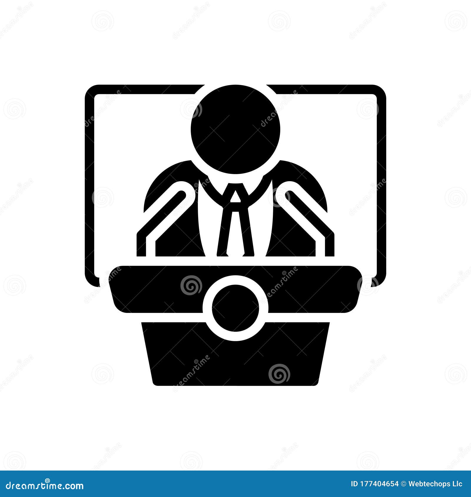 Black Solid Icon for Democrat, Political and Patriotism Stock Vector ...