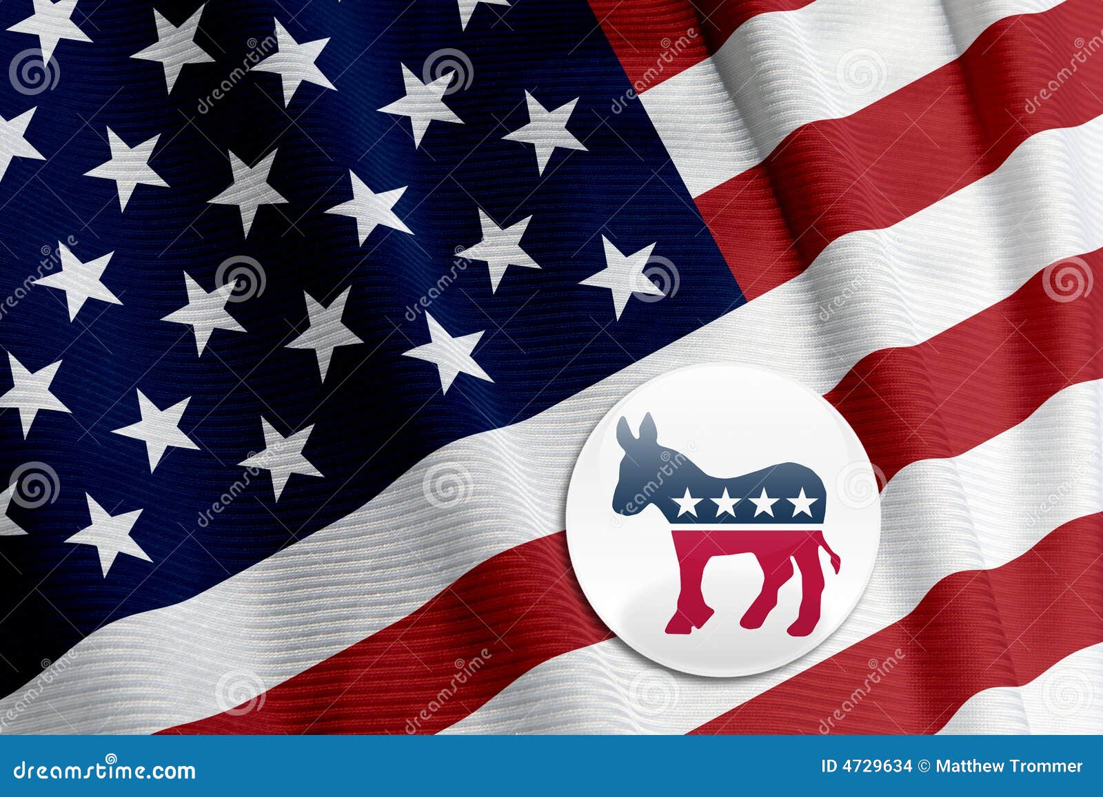 Democrat Logo on American Flag Editorial Stock Image - Illustration of ...