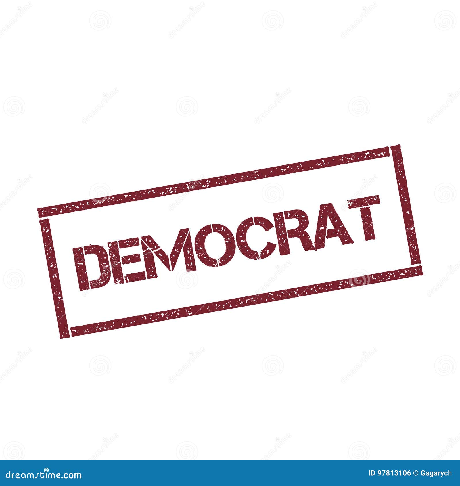 Democrat Rectangular Stamp. Stock Vector - Illustration of rubber ...