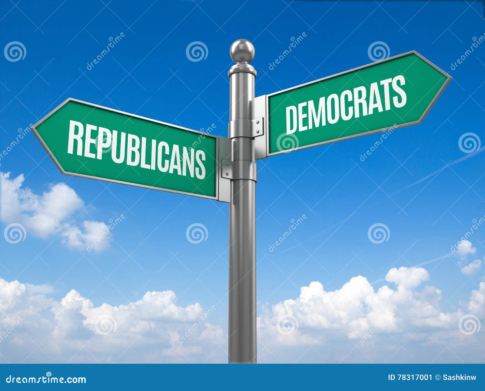 Democrat and Republican Signpost Stock Illustration - Illustration of ...