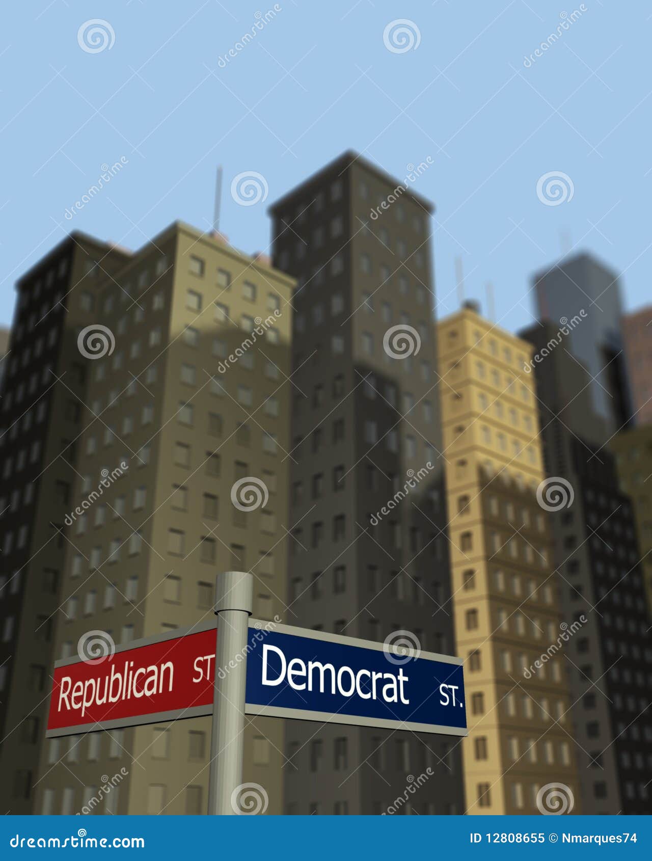 Democrat and Republican Streets Stock Illustration - Illustration of ...