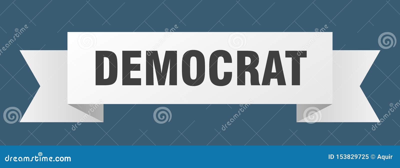 Democrat ribbon. stock vector. Illustration of insignia - 153829725