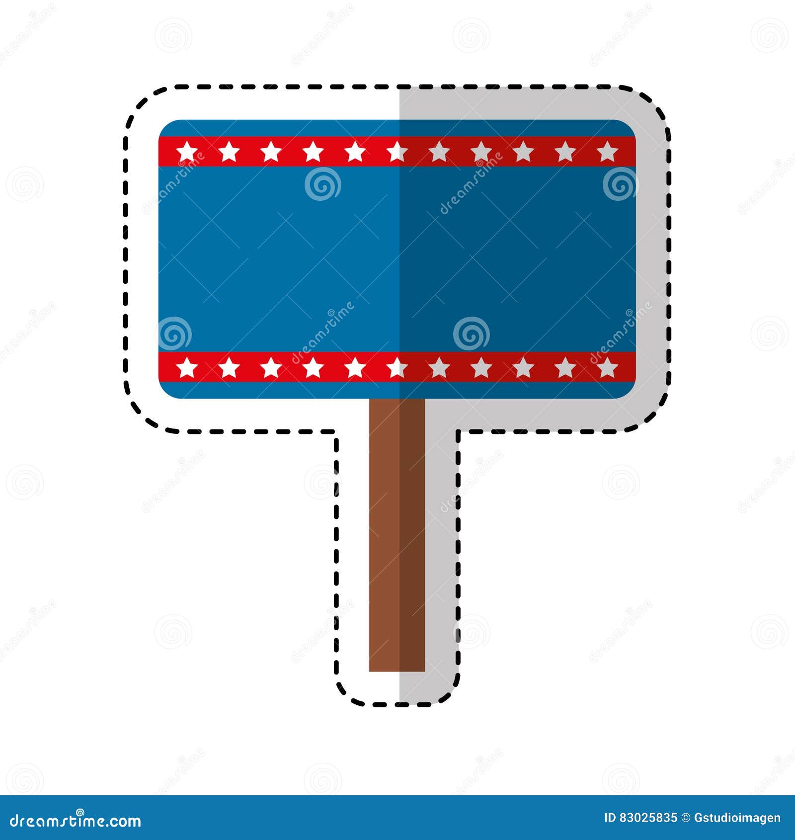 Democratic Banner Isolated Icon Stock Illustration - Illustration of ...