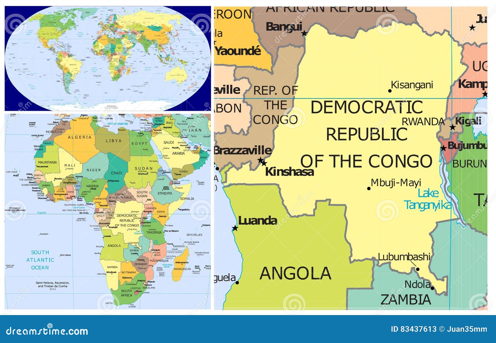 Democratic Congo & World Stock Illustration - Illustration of ...