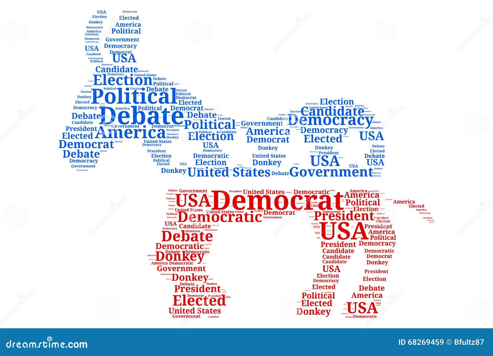 Democratic Debate - Donkey Word Cloud Editorial Stock Image ...
