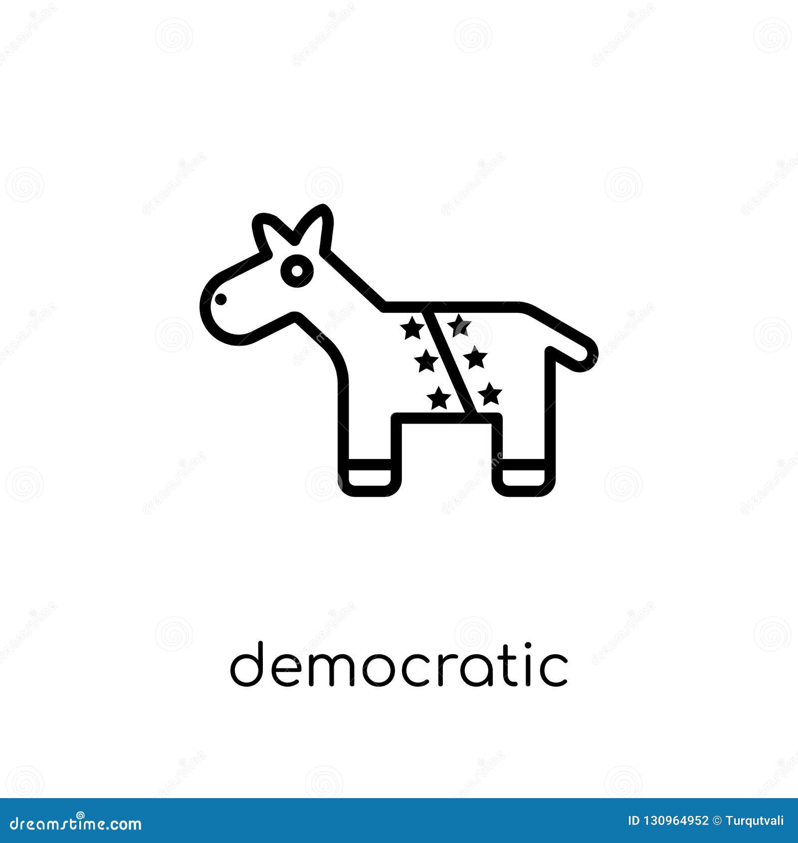 Democratic Icon. Trendy Modern Flat Linear Vector Democratic Icon on ...