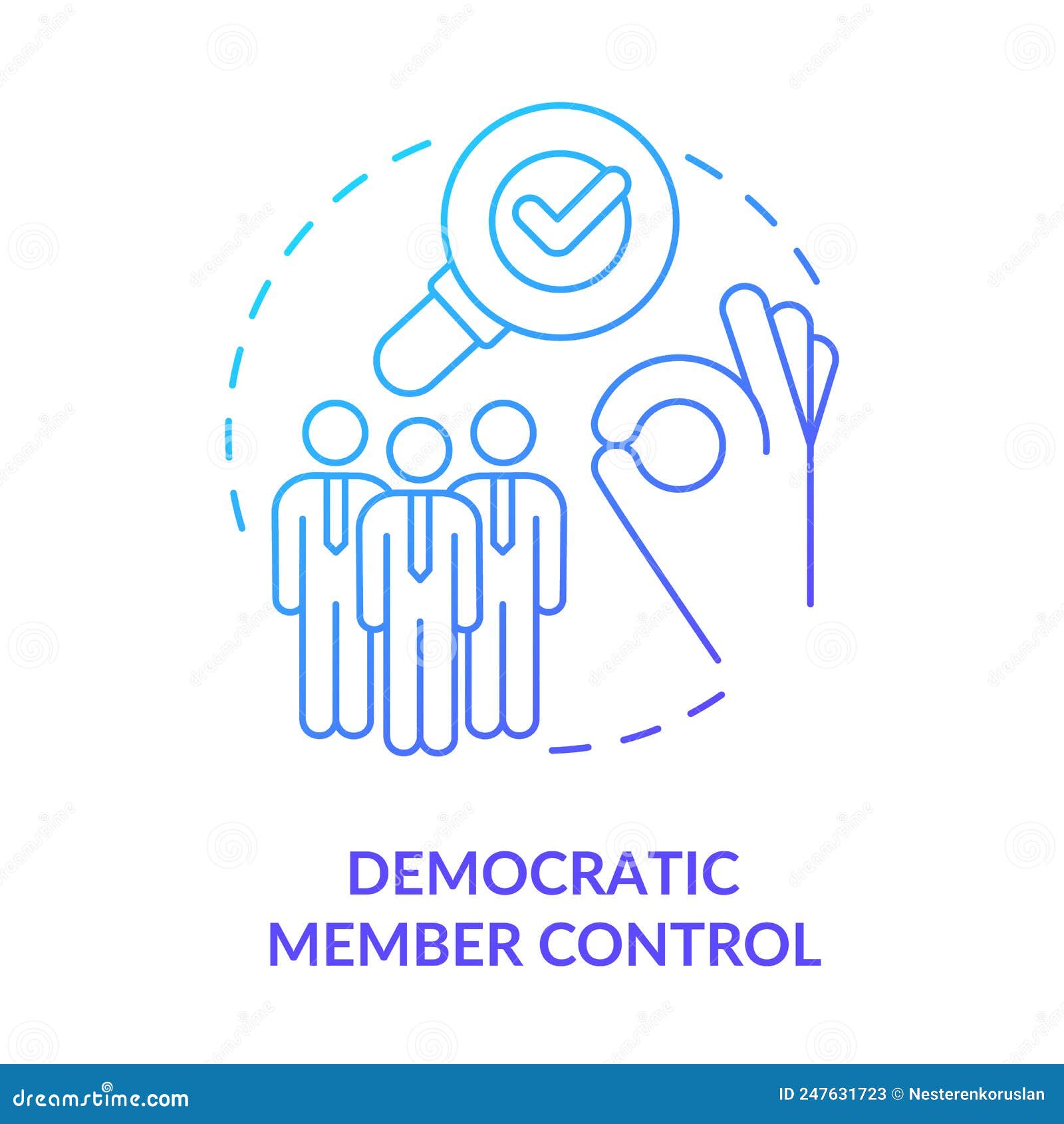 Democratic Member Control Blue Gradient Concept Icon Stock Vector ...