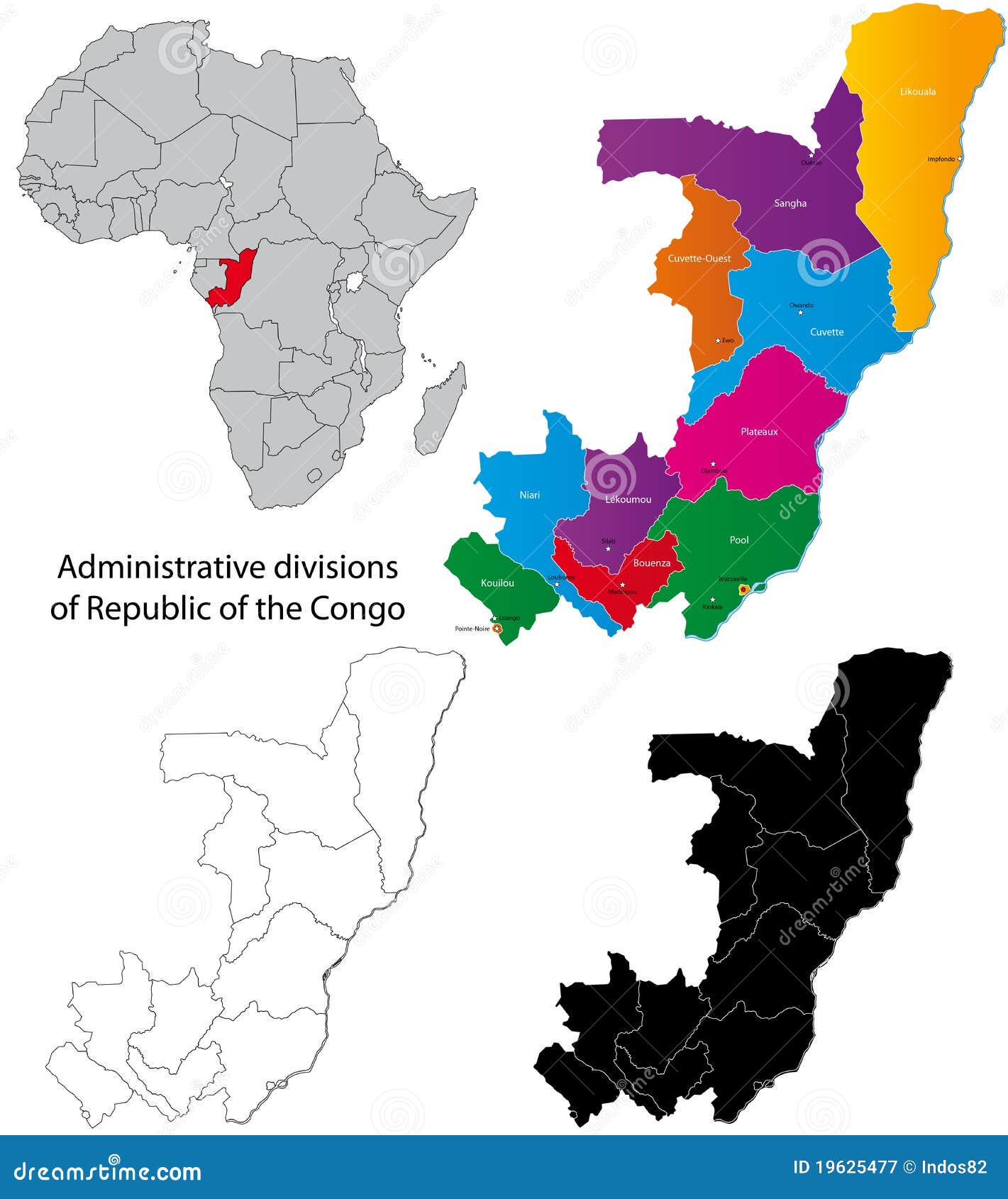 Democratic Republic Of The Congo Outline Map Vector Illustrati ...