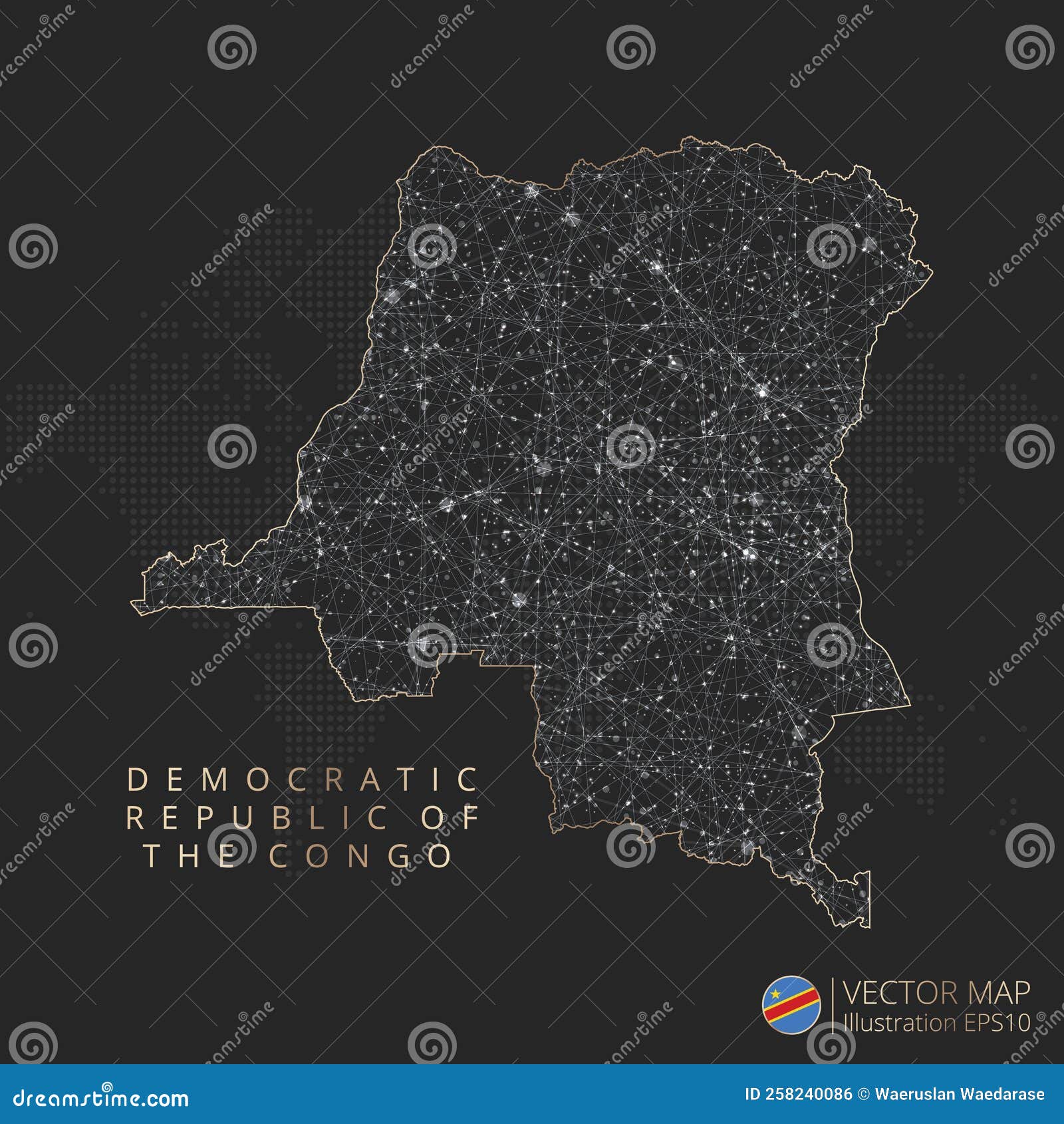 Democratic Republic of the Congo Map Abstract Geometric Mesh Polygonal ... Democratic Republic of the Congo Map Abstract Geometric Mesh Polygonal ...