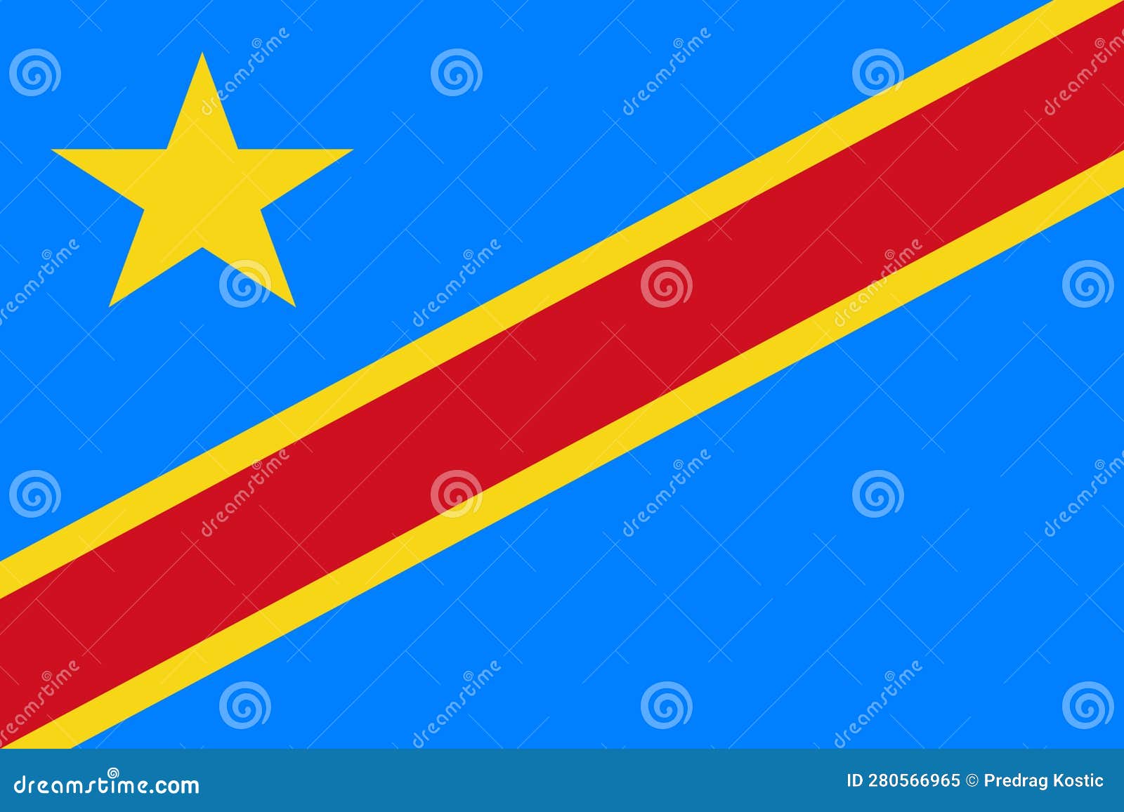 Democratic Republic of Kongo Stock Illustration - Illustration of flag ...