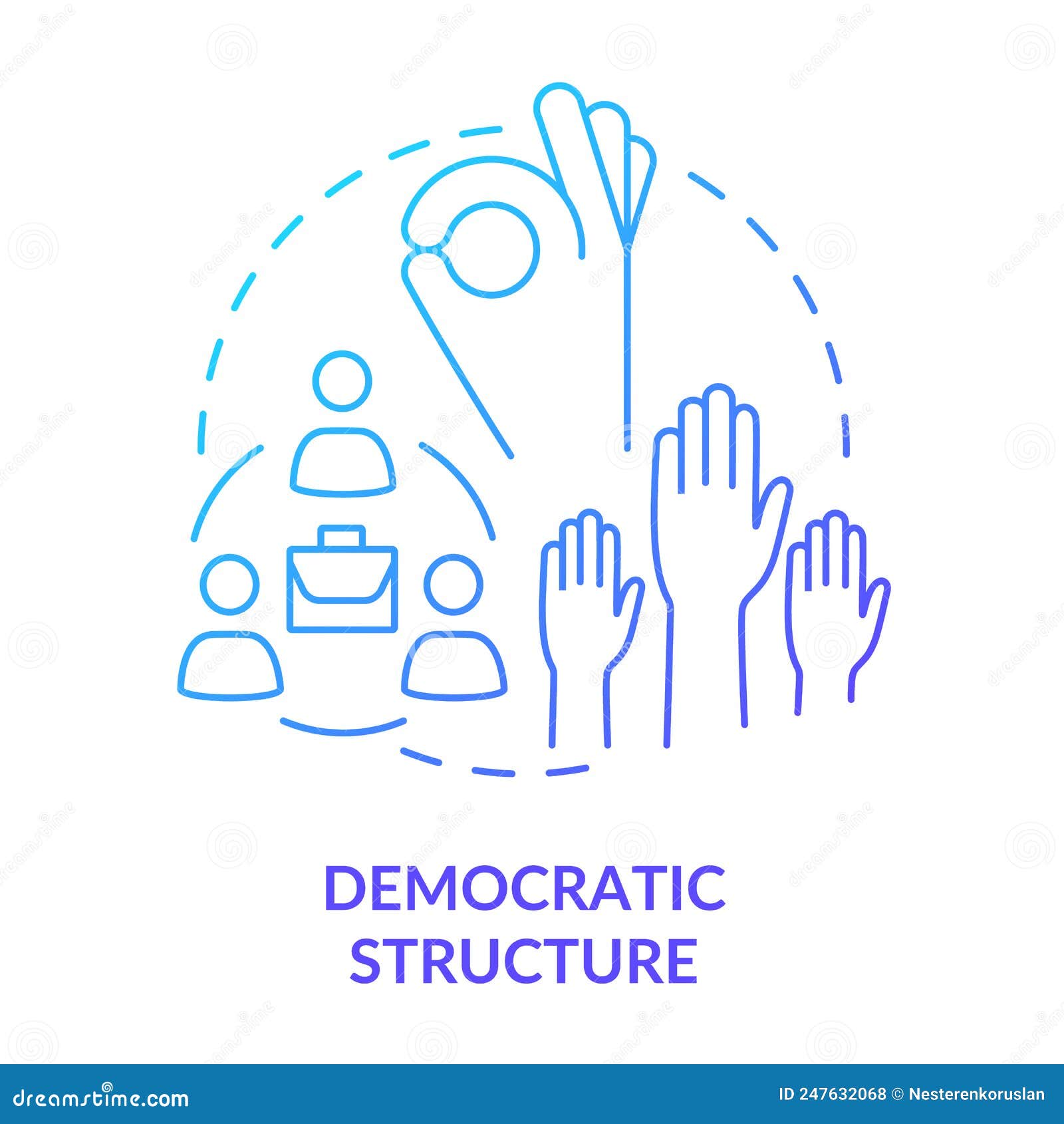 Democratic Structure Blue Gradient Concept Icon Stock Vector ...
