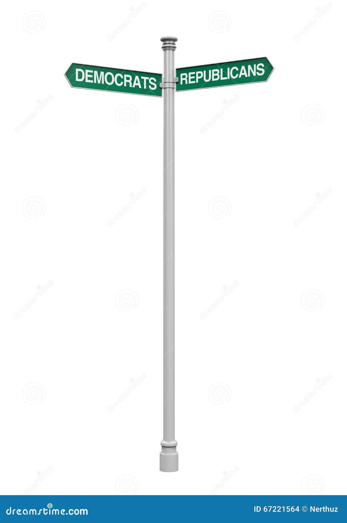 Democrats Republicans Direction Sign Stock Illustration - Illustration ...