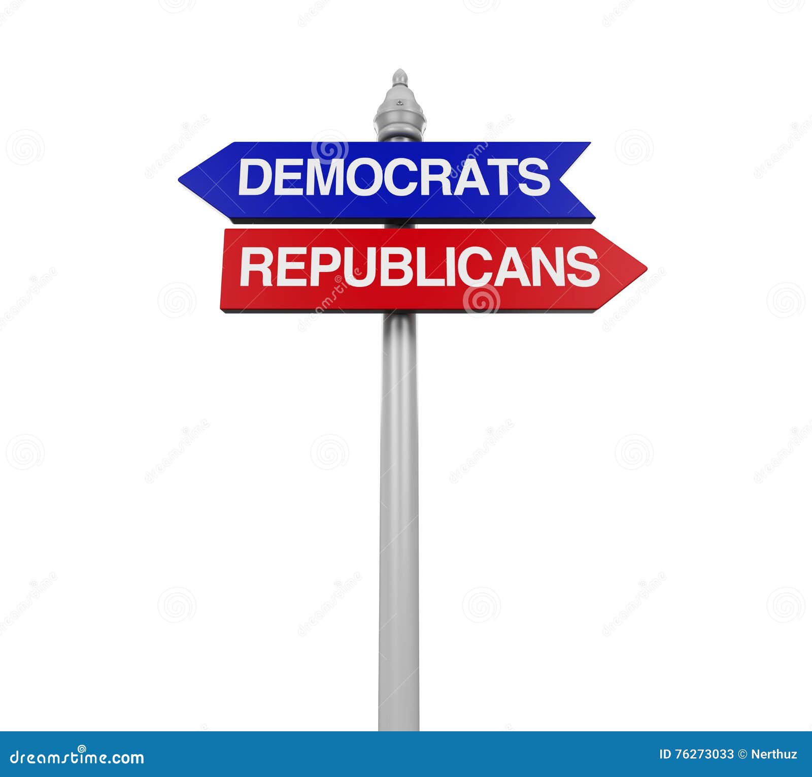 Democrats Republicans Direction Sign Stock Illustration - Illustration ...