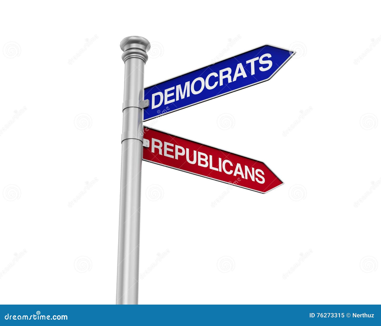 Democrats Republicans Direction Sign Stock Illustration - Illustration ...