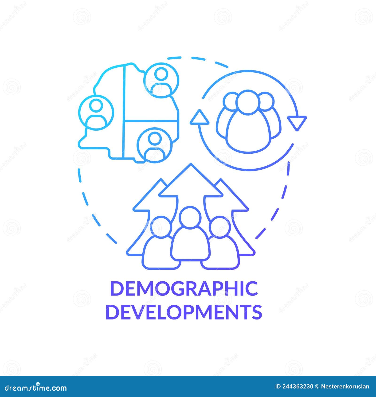 Demographic Icon In Trendy Design Style. Demographic Icon Isolated On ...