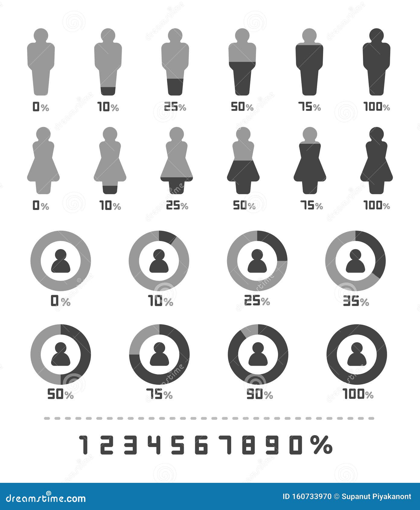 Demographic icon set stock vector. Illustration of female - 160733970