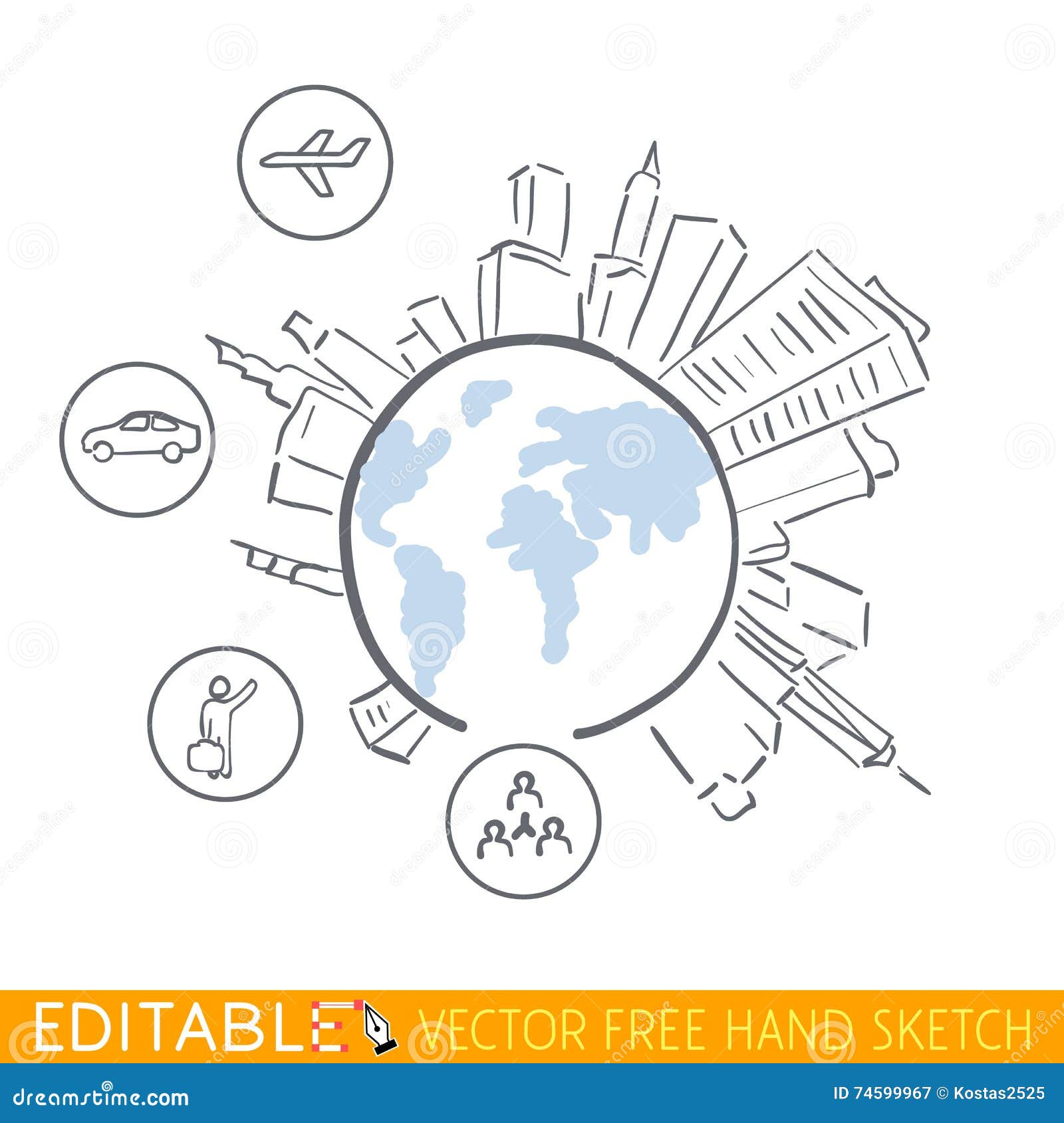 Demographic Infographic. Editable Vector Graphic in Linear Style Stock ...