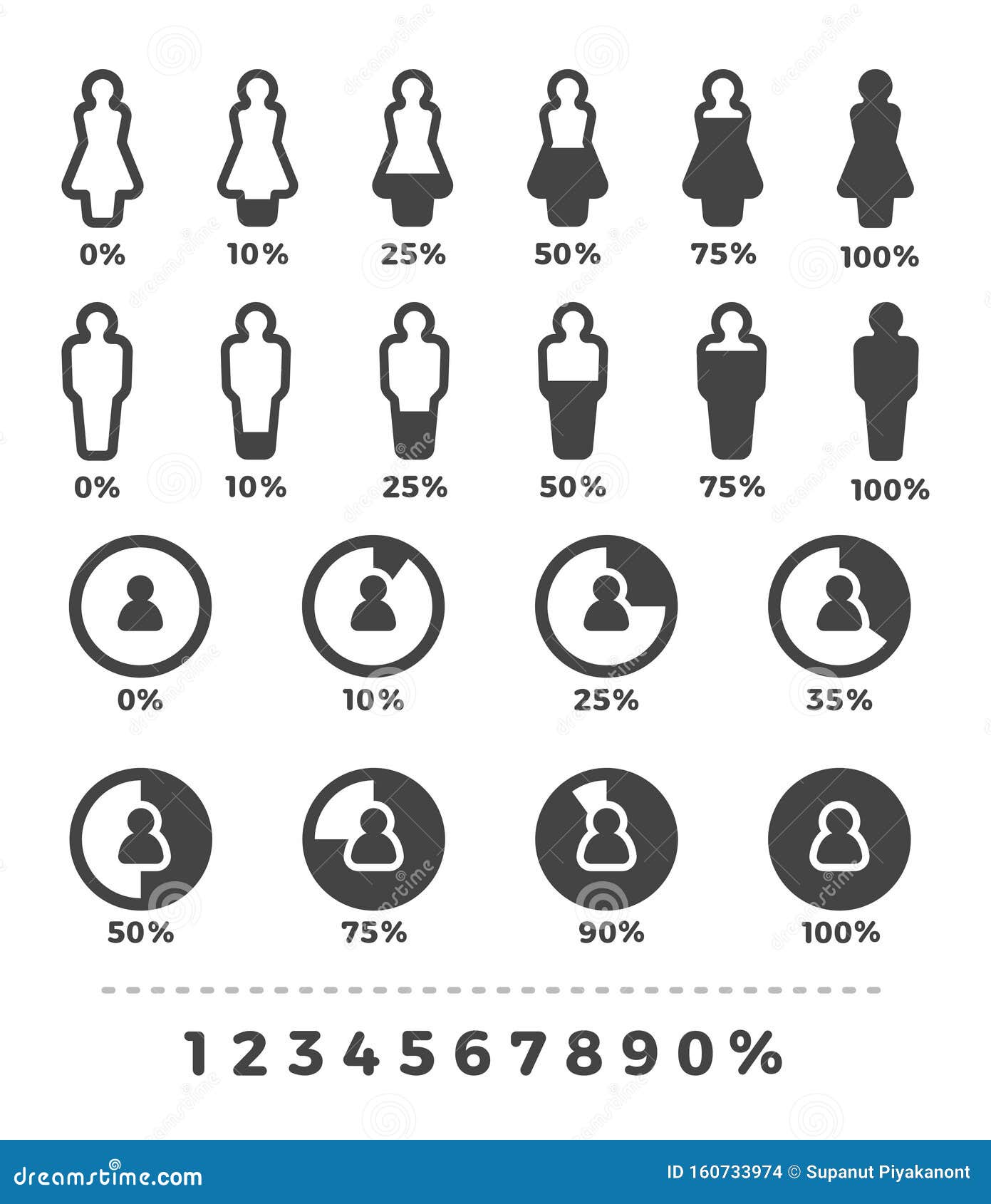 Demographic icon set stock vector. Illustration of document - 160733974