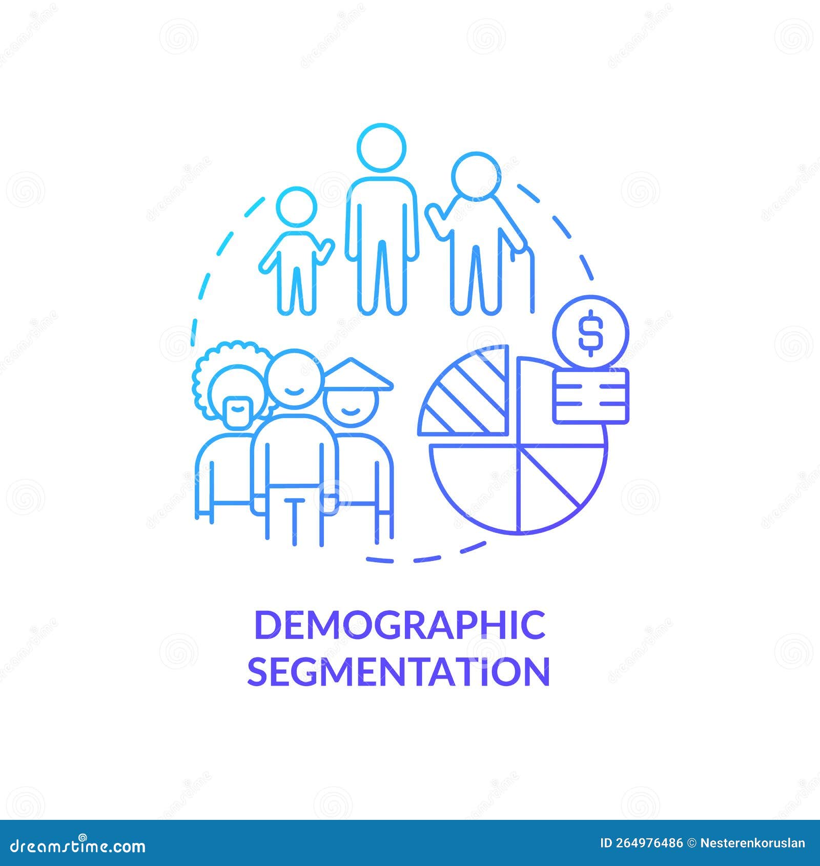 Demographic Segmentation Blue Gradient Concept Icon Stock Illustration ... Demographic Segmentation Blue Gradient Concept Icon Stock Illustration ...