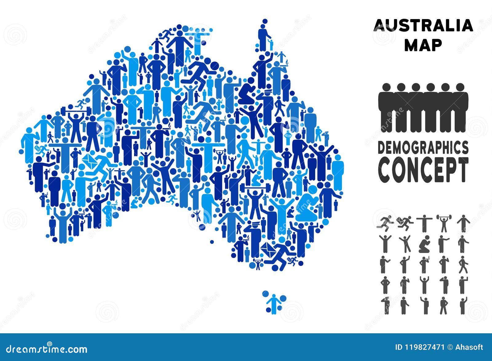 Demographics Australia Map stock vector. Illustration of community ...