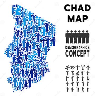 Demographics Chad Map stock vector. Illustration of composed - 119828026