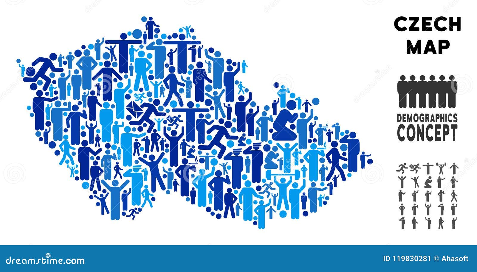 Demographics Czech Map stock vector. Illustration of area - 119830281