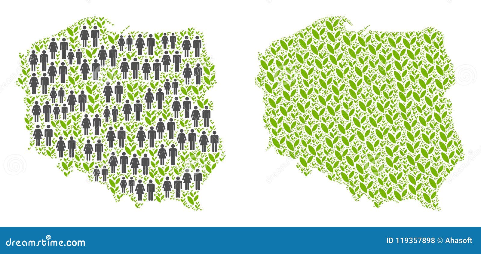 Demographics and Flora Poland Map Stock Vector - Illustration of ...