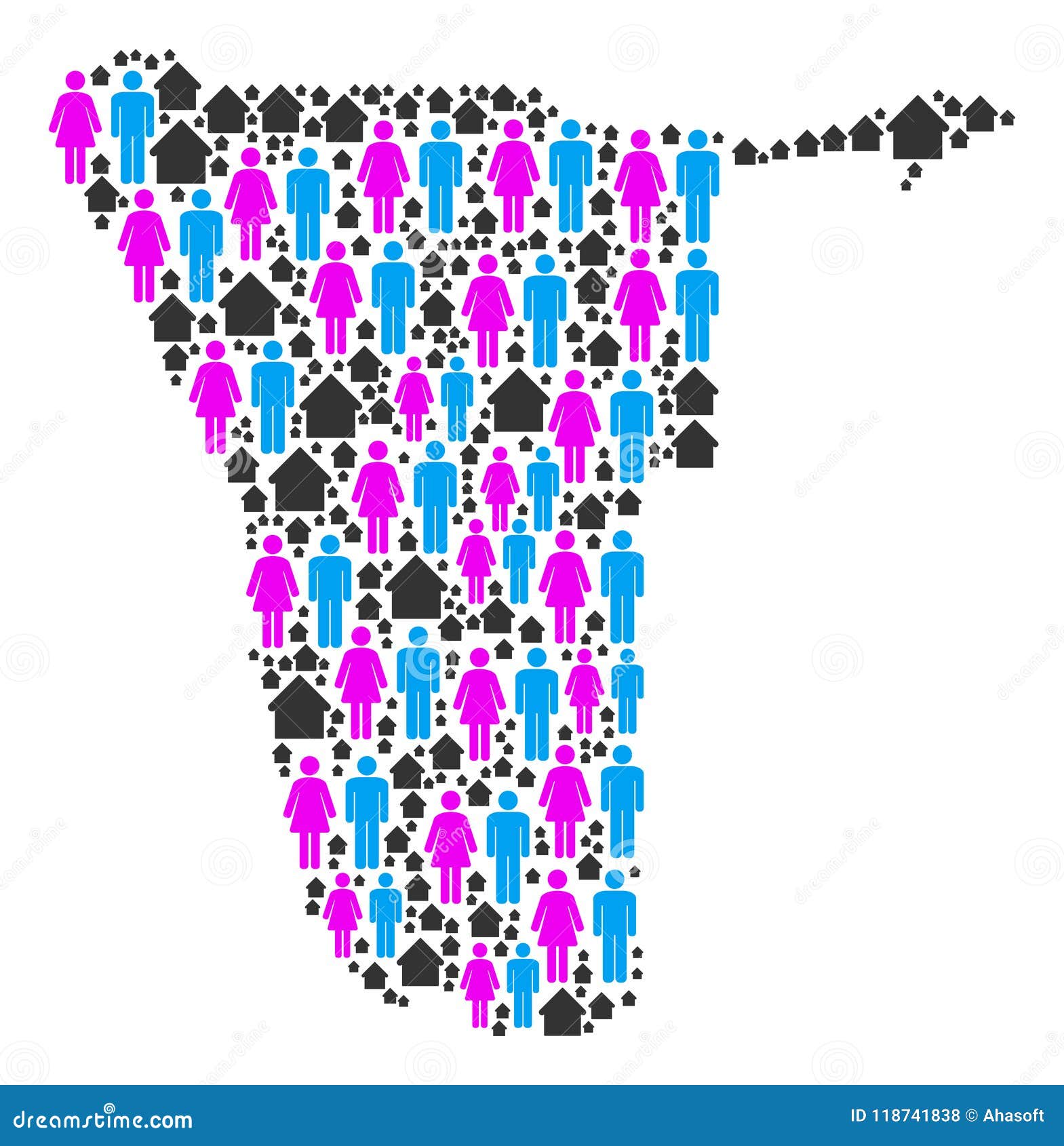 Demographics Namibia Map stock vector. Illustration of building - 118741838