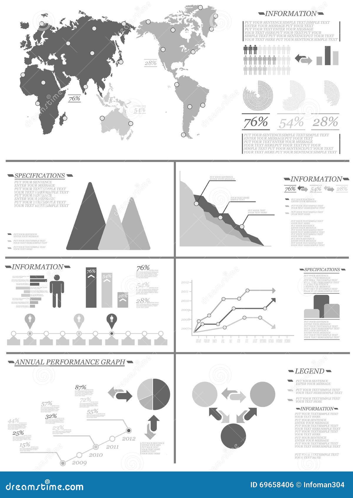 Demographisches Elementdiagramm Und -graphik Infographic Vektor ...