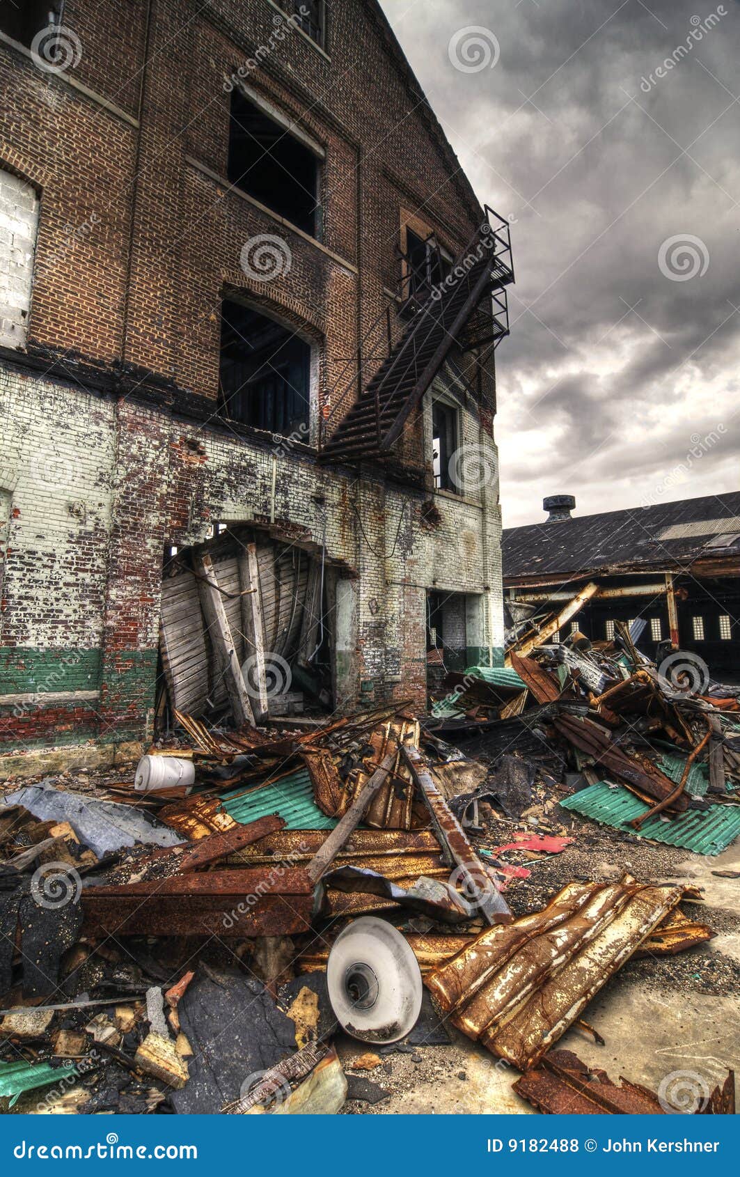 Demolished Brick Building stock photo. Image of building - 9182488