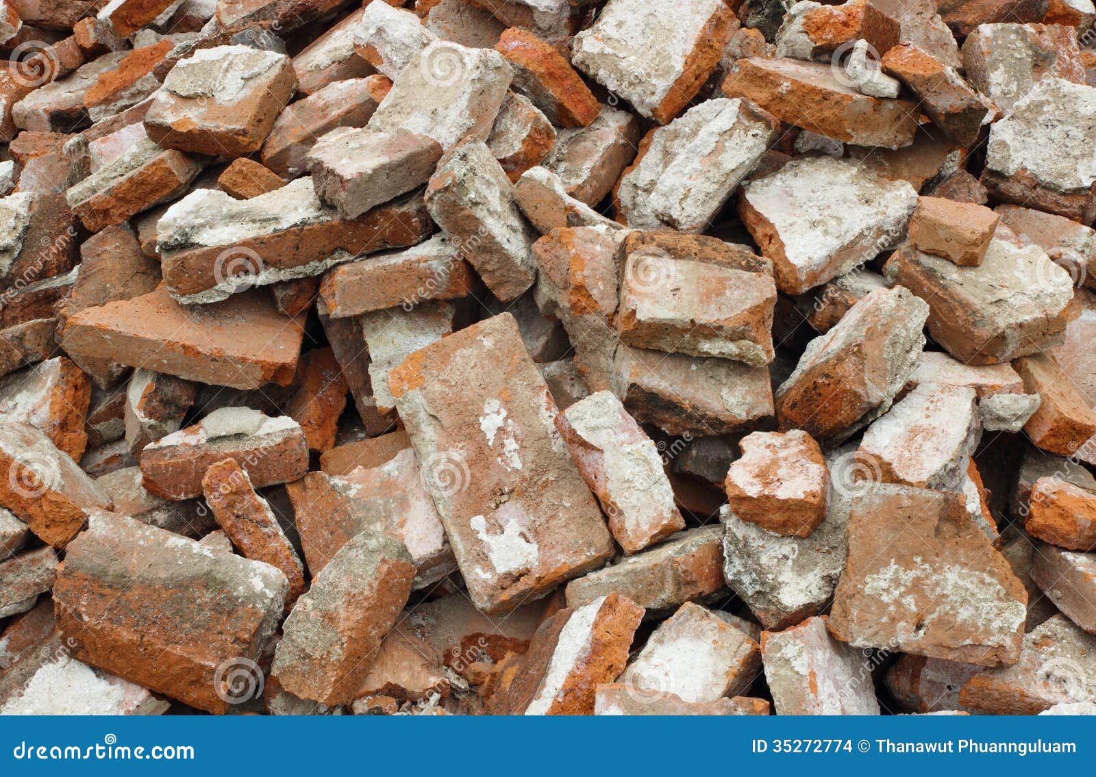 Demolished brick wall stock photo. Image of construction - 35272774