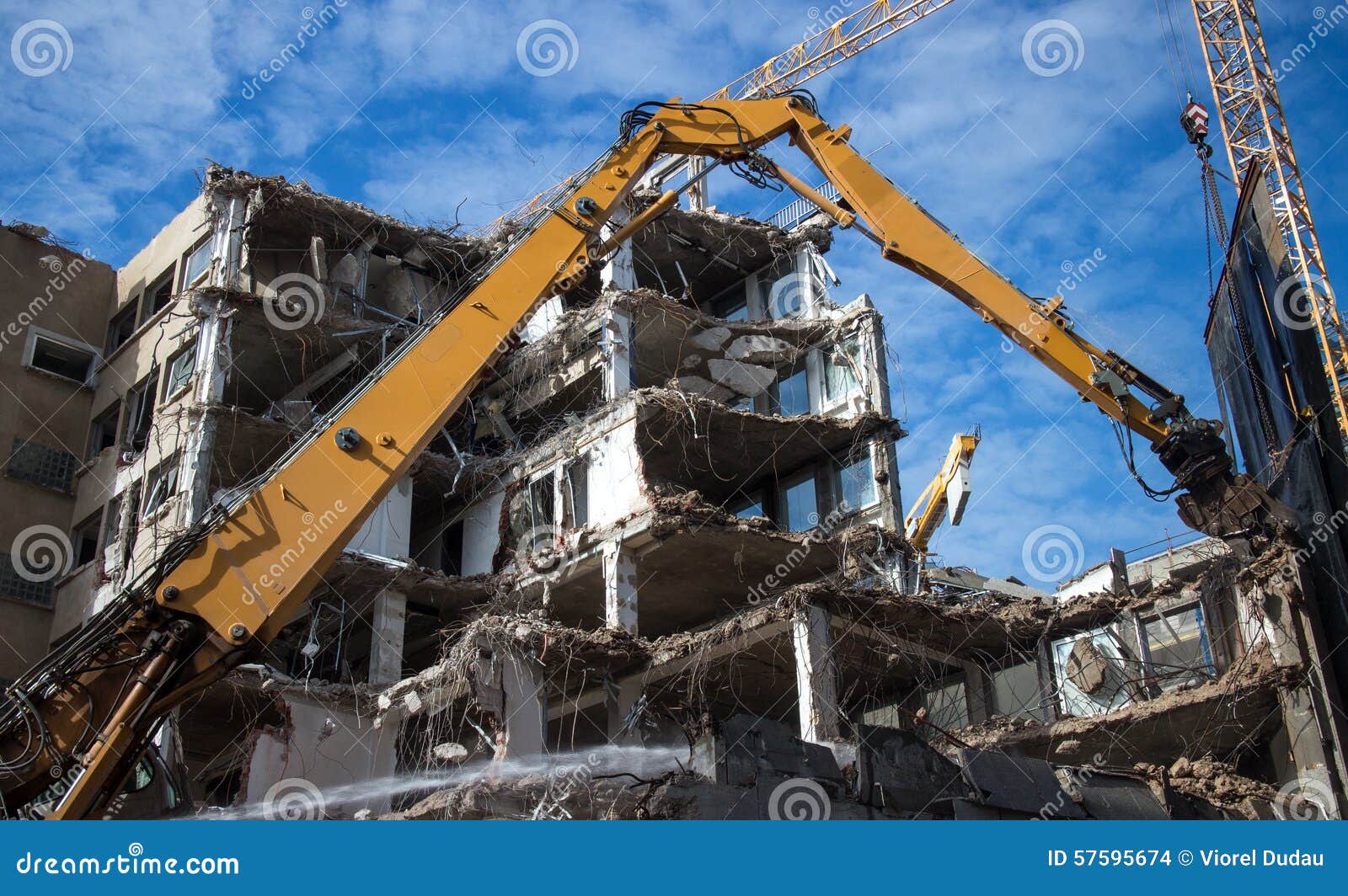Demolished building stock photo. Image of building, background - 57595674