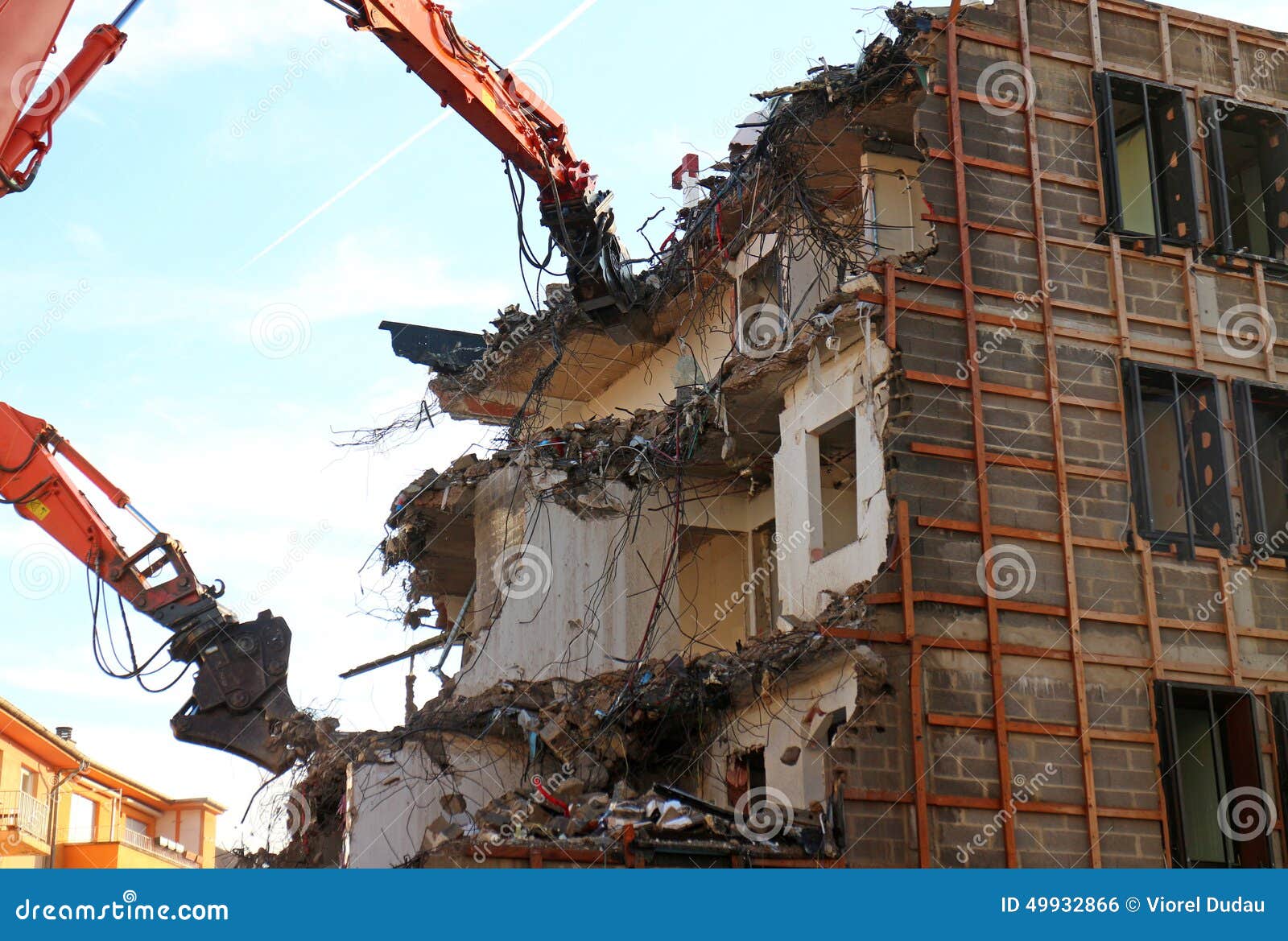 Demolished building stock photo. Image of power, construction - 49932866