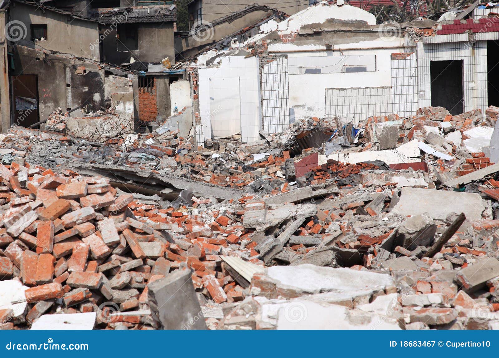 Demolished buildings stock image. Image of fire, earthquake - 18683467