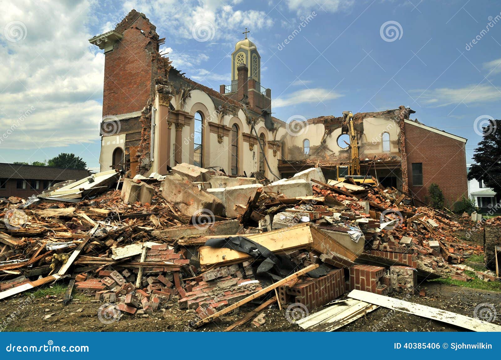 Demolished Church stock photo. Image of glass, tower - 40385406