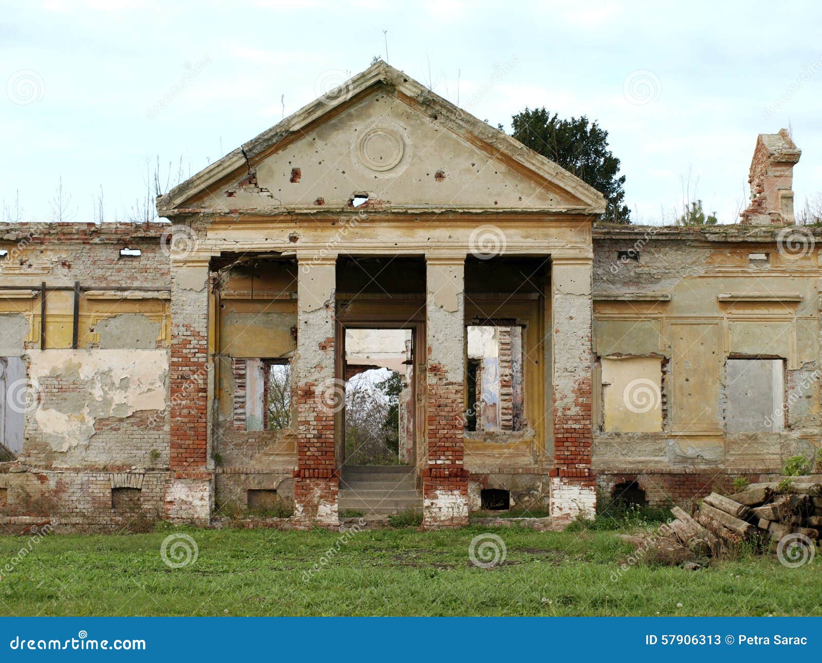 Demolished and Destroyed the Old Abandoned Castle Stock Image - Image ...