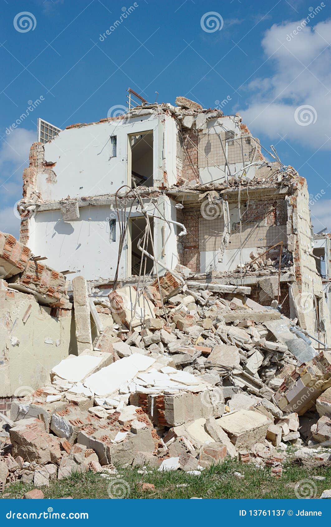 Demolished House stock image. Image of dangerous, sunny - 13761137