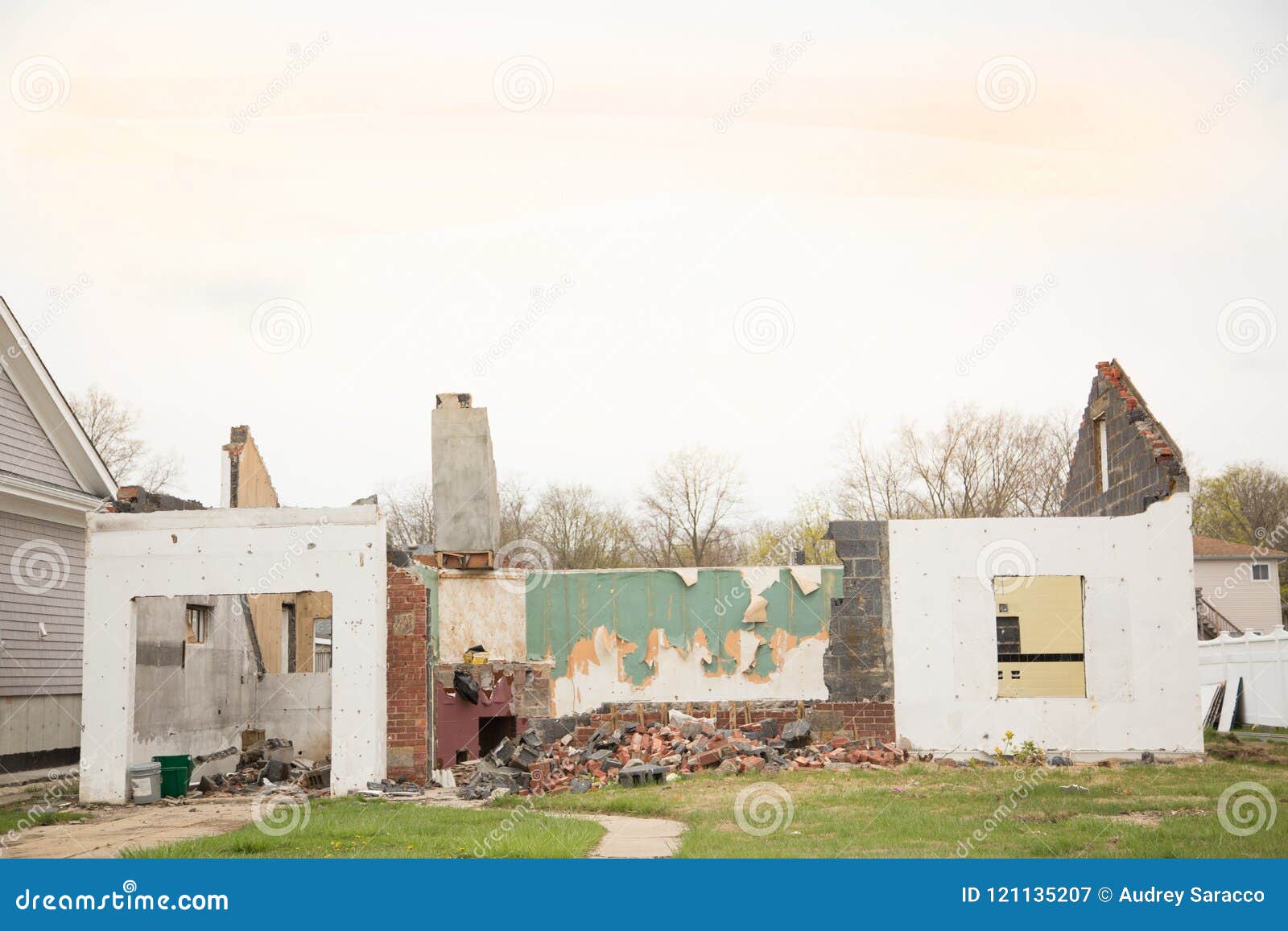 A demolished house stock image. Image of industry, building - 121135207