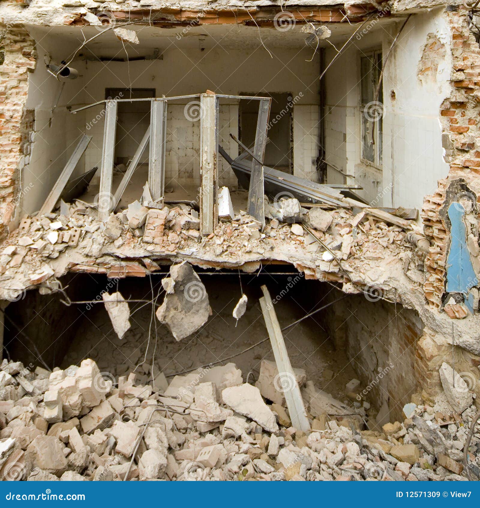 Piles Of Rubble And Industrial Towers Stock Photo | CartoonDealer.com ...