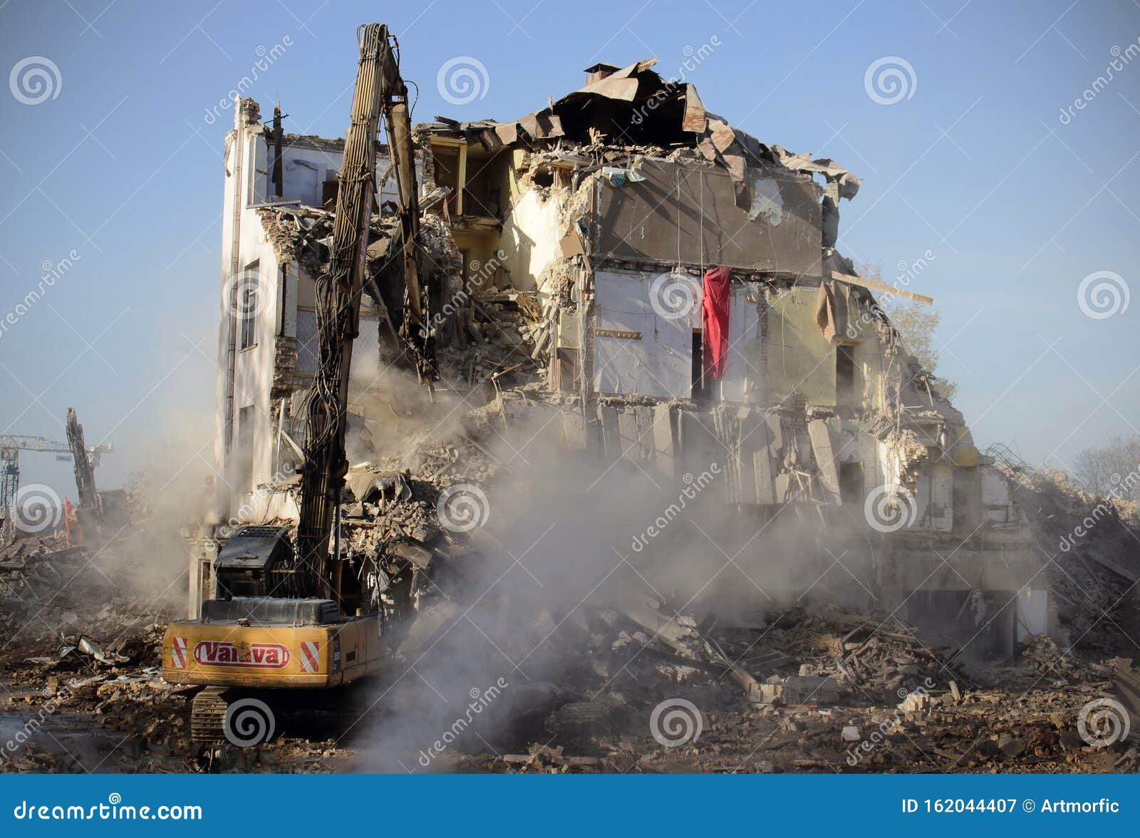 Bulldozer Demolishes Old Historical Building in Vilnius, Lithuania ...