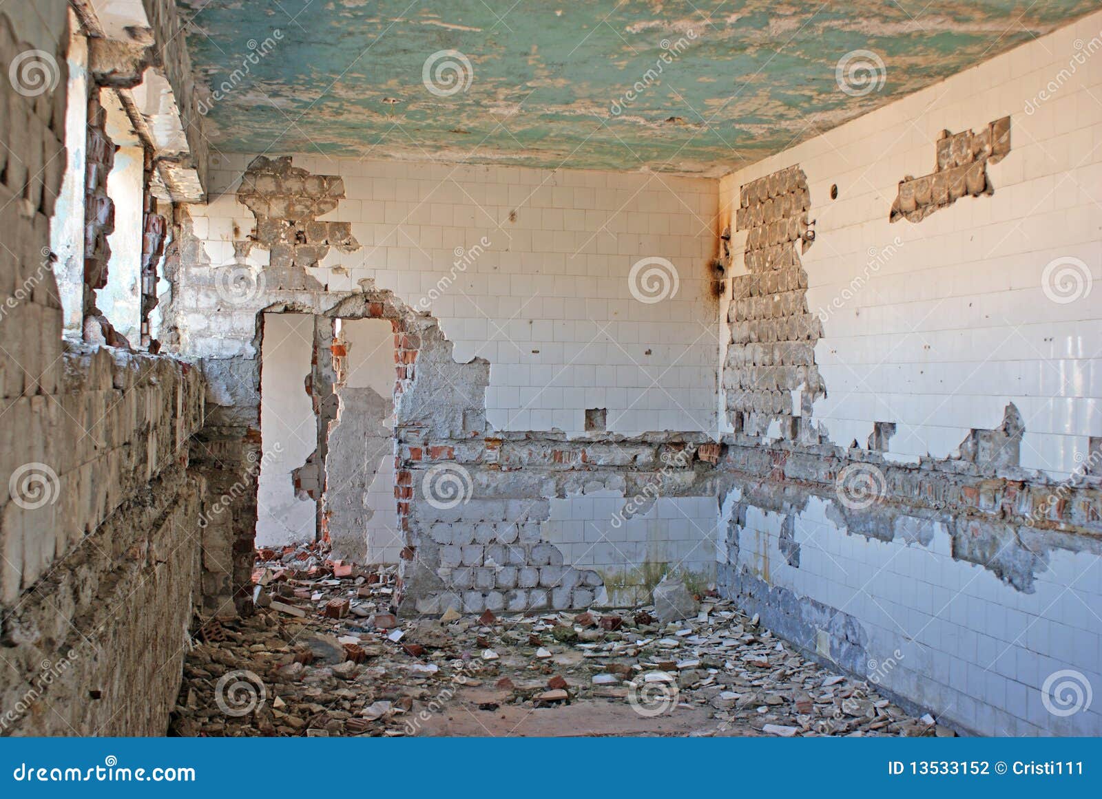 Demolished room stock photo. Image of debris, isolated - 13533152