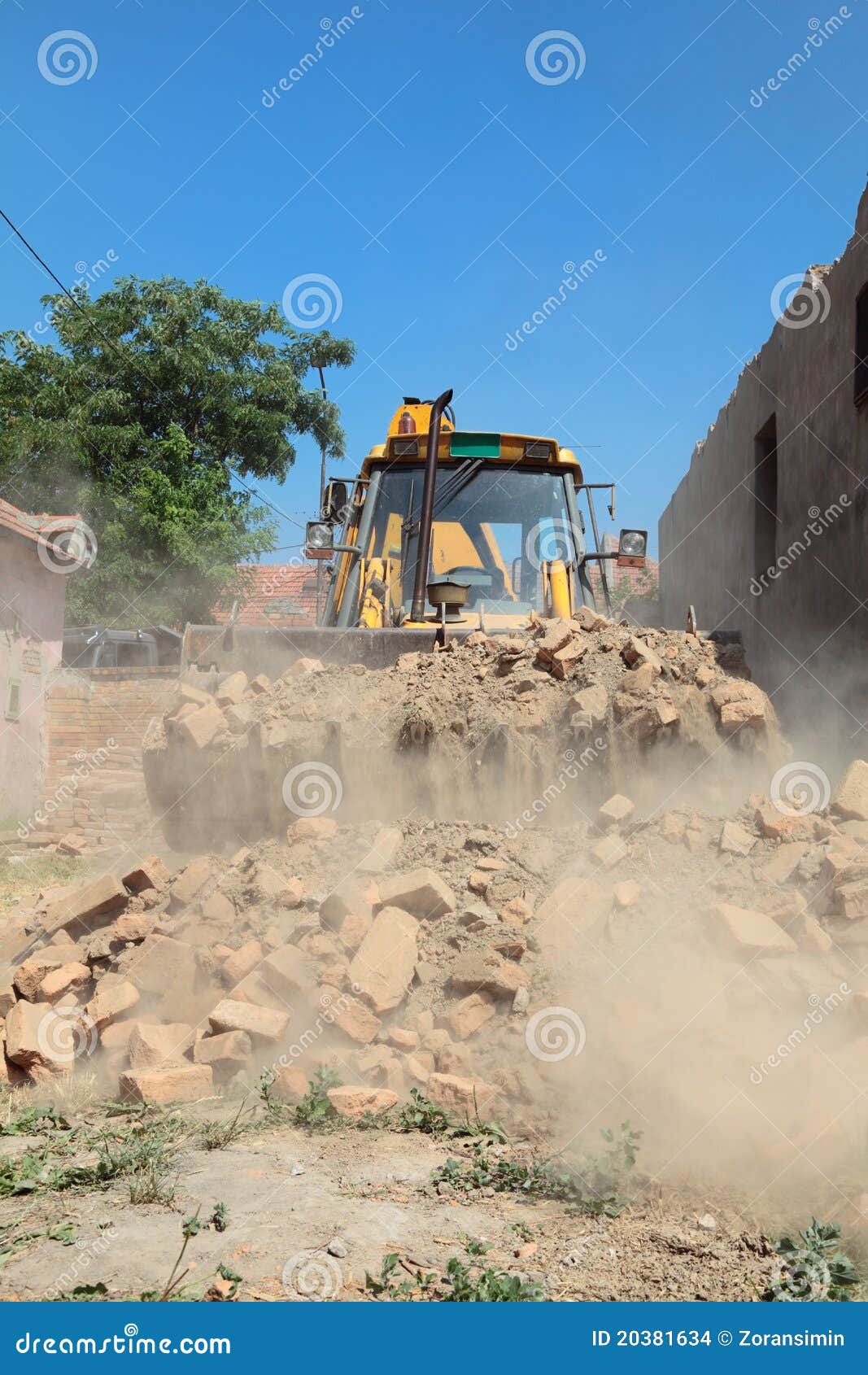 Demolishing stock photo. Image of digger, excavator, bucket - 20381634